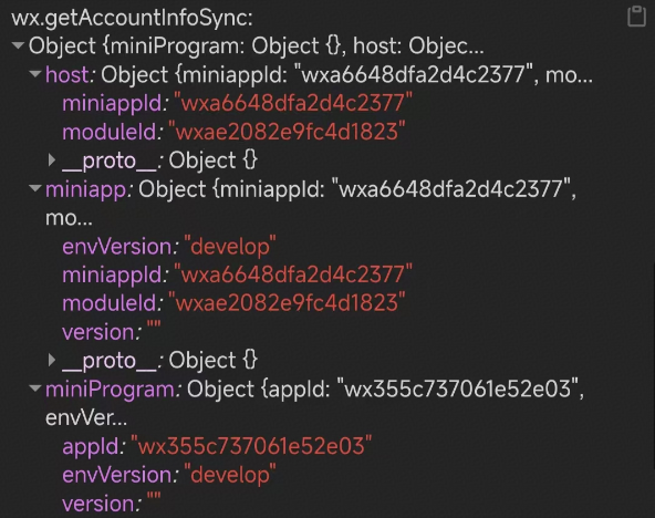 wx.getAccountInfoSync